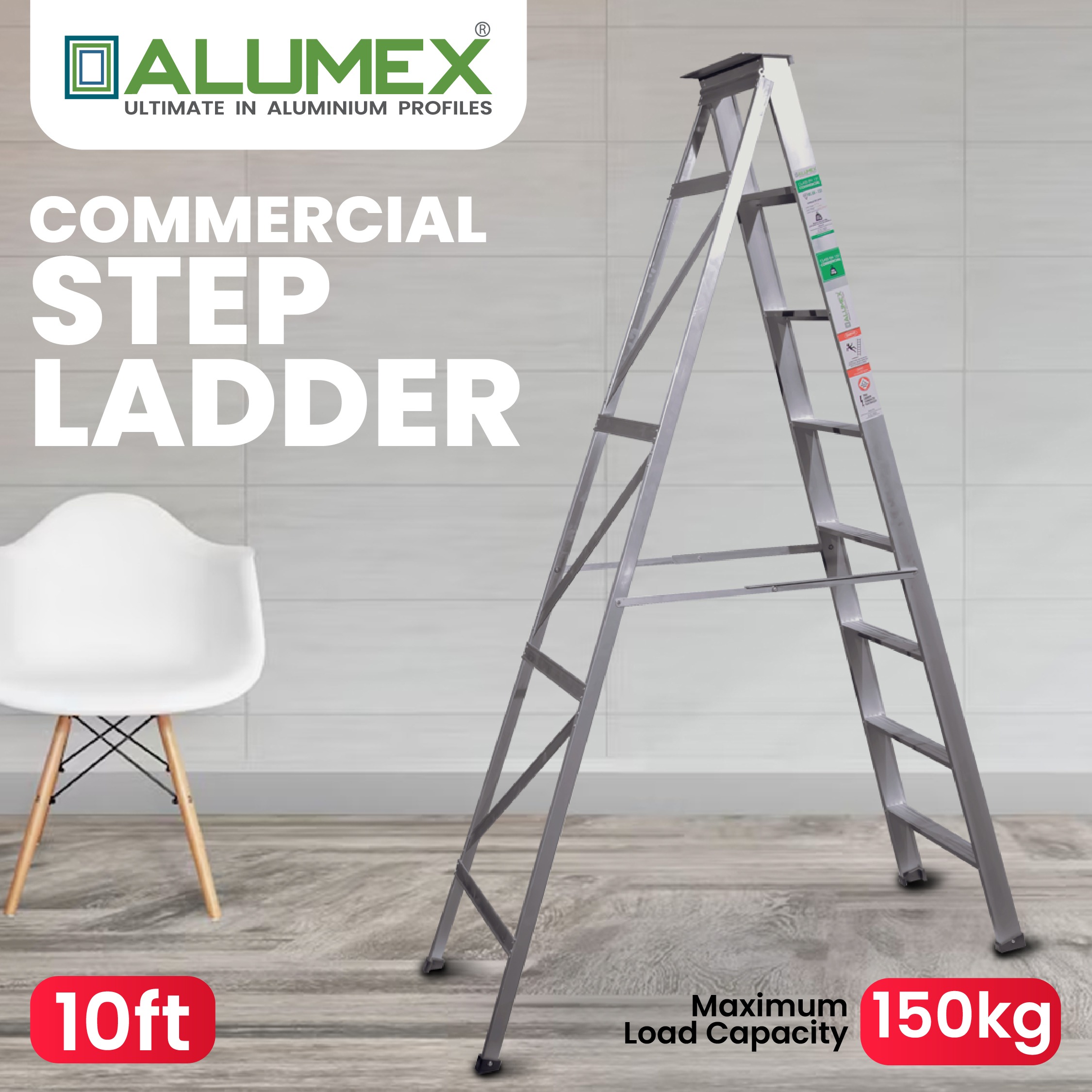 Commercial 10 Feet Ladder Durable Safe